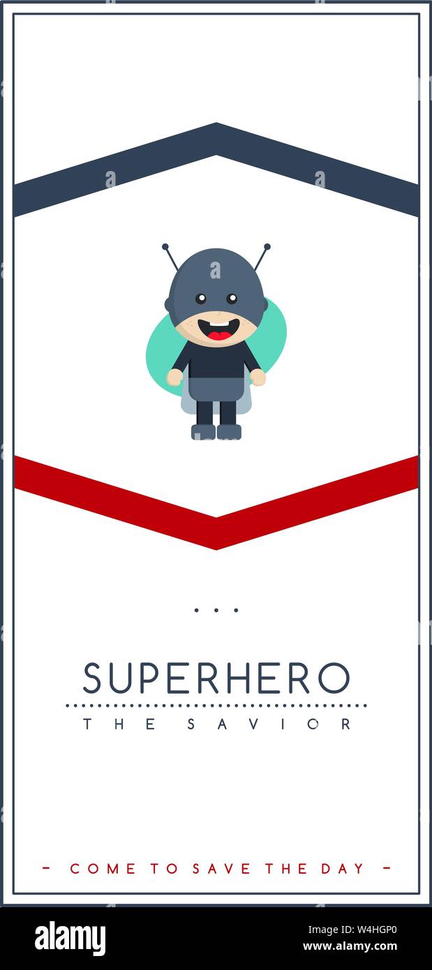 little superhero kid boy cartoon savior vector art Stock Vector Image ...