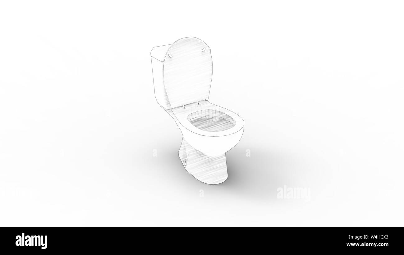 3d rendering of a toilet isolated in white studio background Stock ...