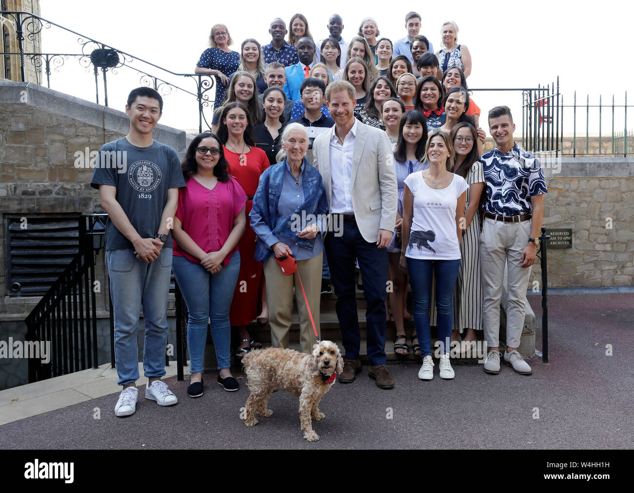 The Duke of Sussex with Dr Jane Goodall pose for a photograph with ...