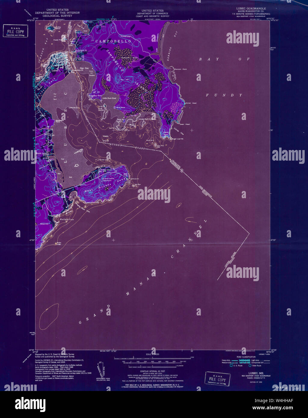 Maine USGS Historical Map Lubec 806870 1952 24000 Inversion Restoration ...