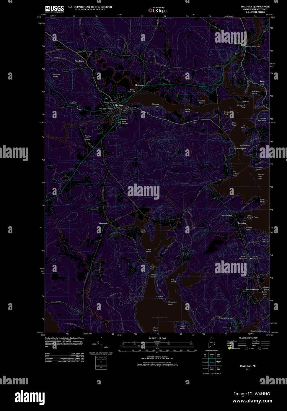Maine USGS Historical Map Machias 20110830 TM Inversion Restoration ...