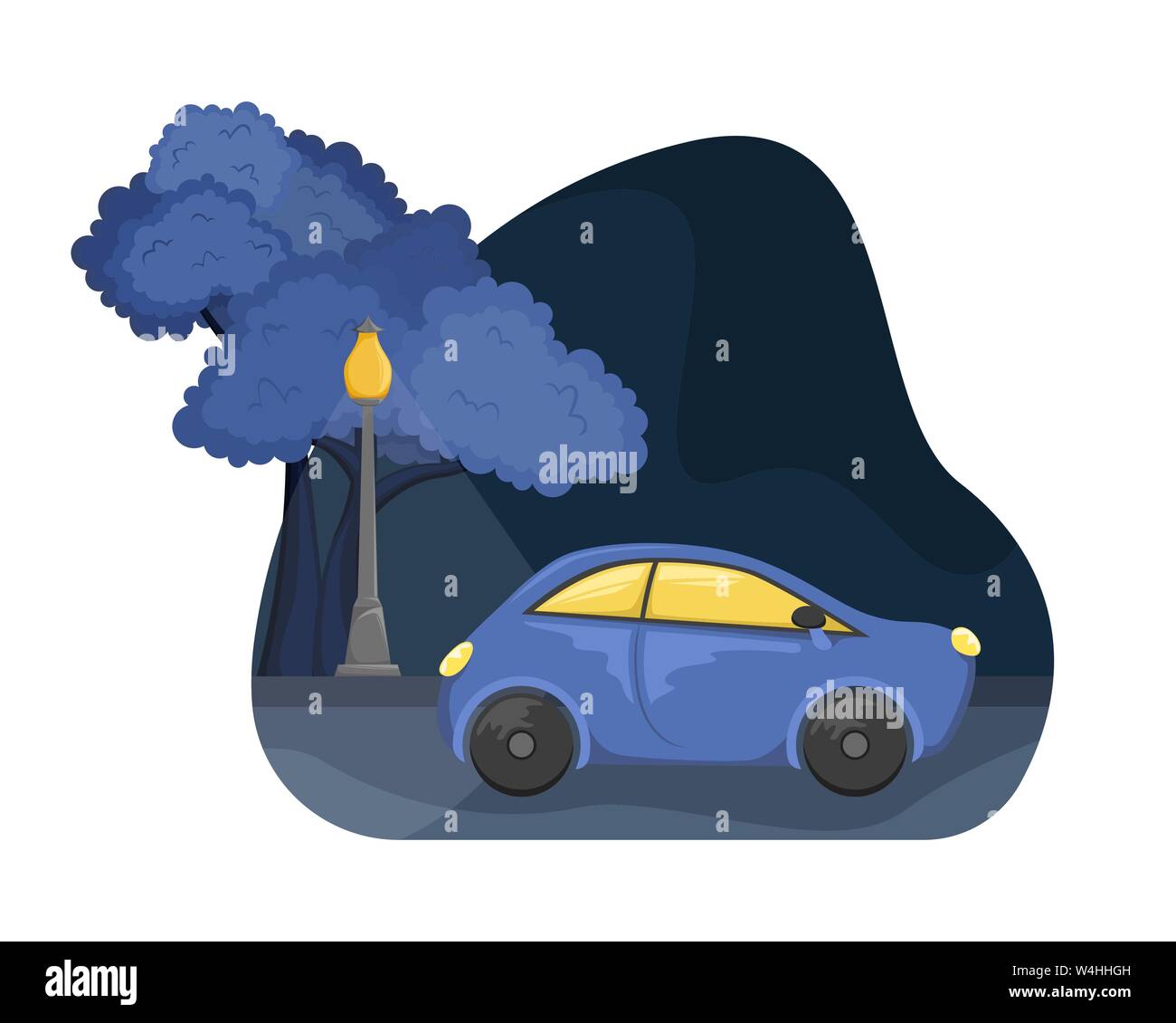 Park at night lights Cut Out Stock Images & Pictures - Alamy