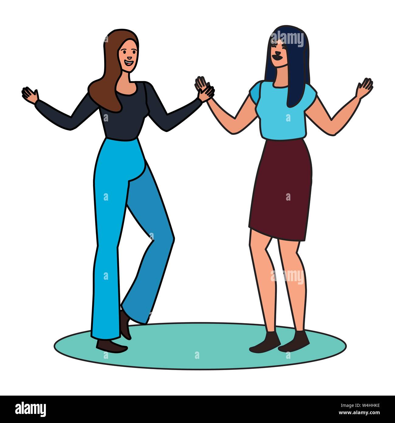 young girls friends avatars characters Stock Vector Image & Art - Alamy