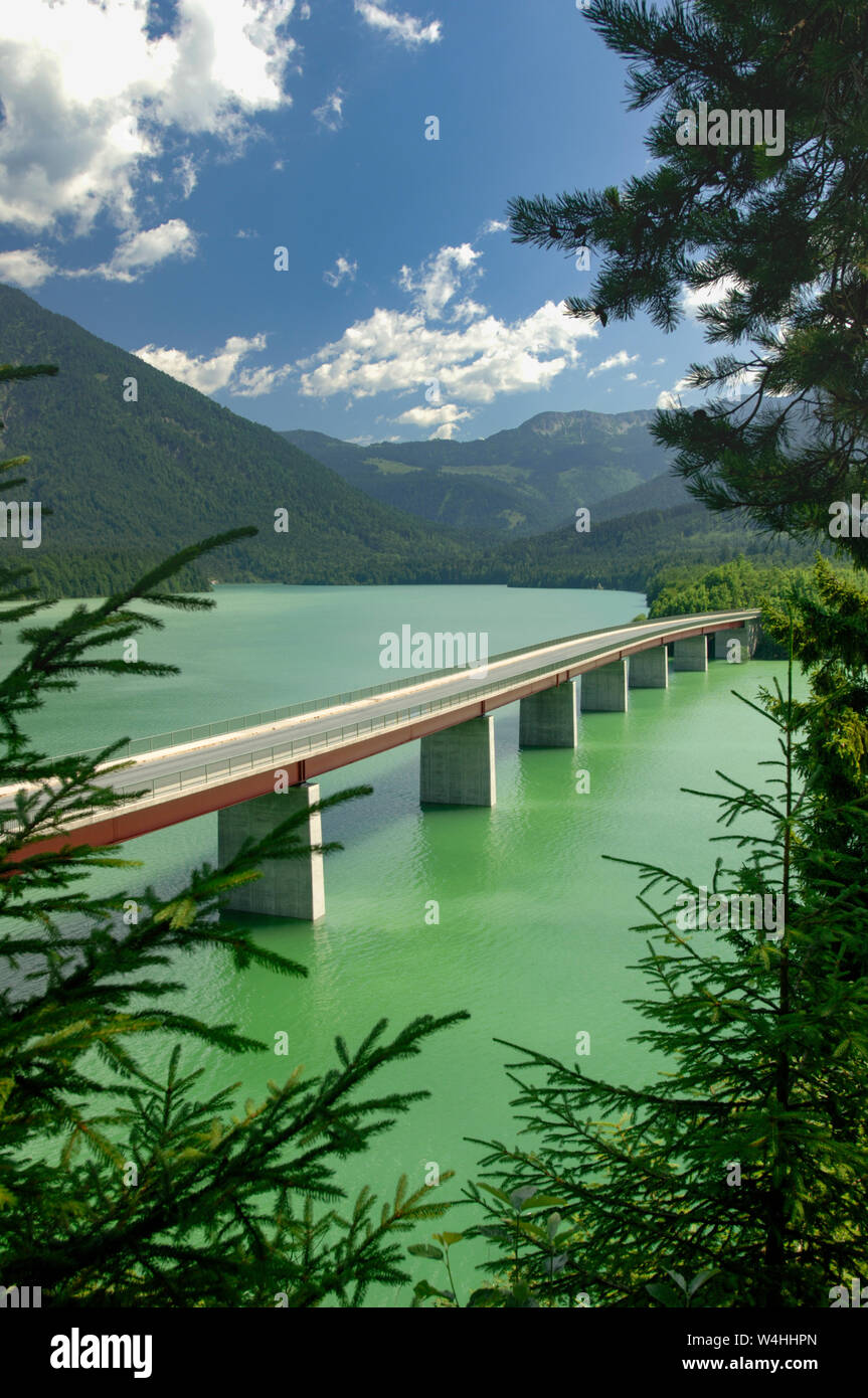 bridge over lake Sylvenstein in Bavaria Stock Photo - Alamy