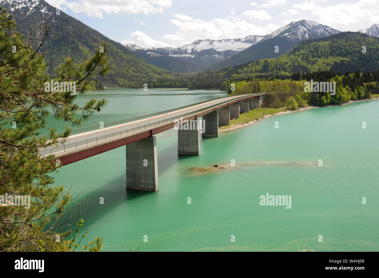 bridge over lake Sylvenstein in Bavaria Stock Photo - Alamy