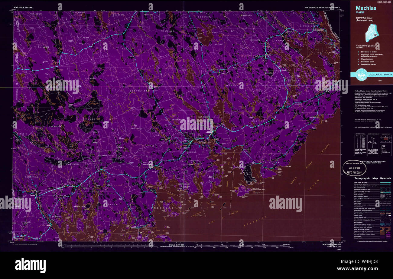 Machias maine map hi-res stock photography and images - Alamy