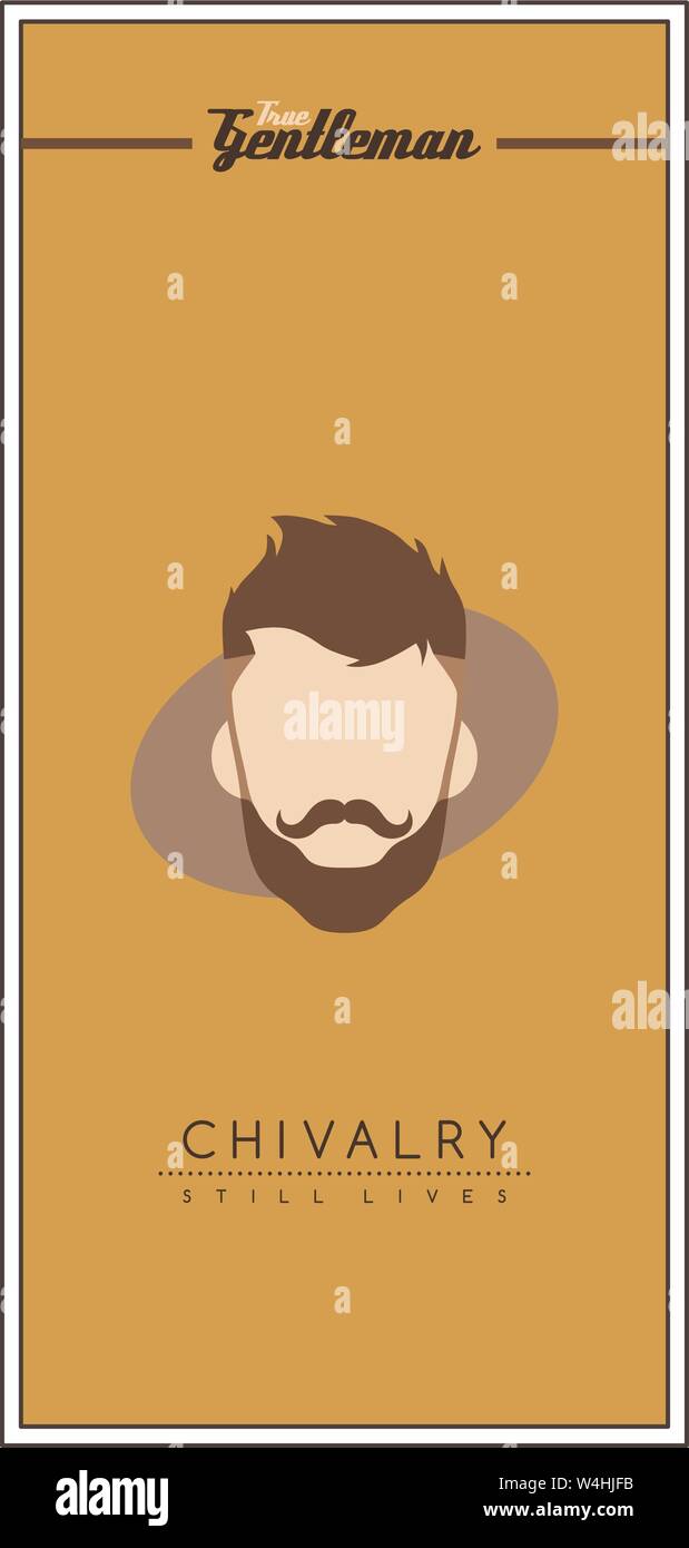 retro true gentleman hipster chivalry theme flyer poster vector art ...
