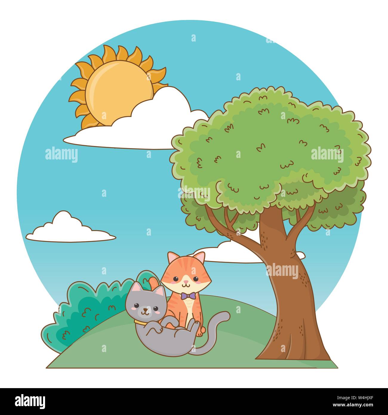 Cats cartoons design, Mascot pet animal domestic cute life nature and ...