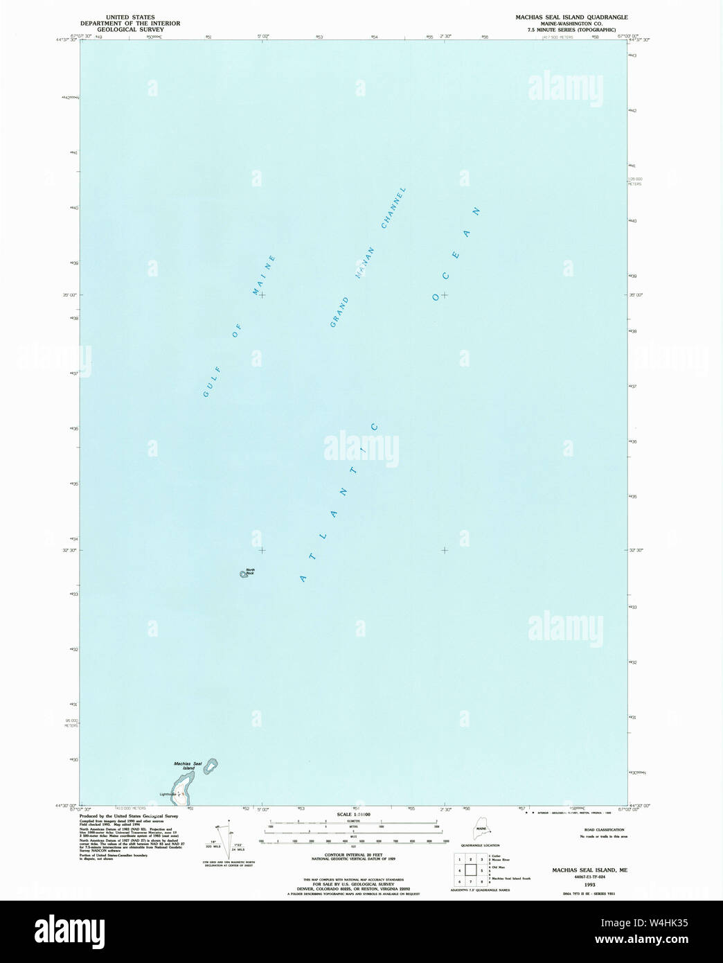 Maine USGS Historical Map Machias Seal Island 102712 1993 24000 ...