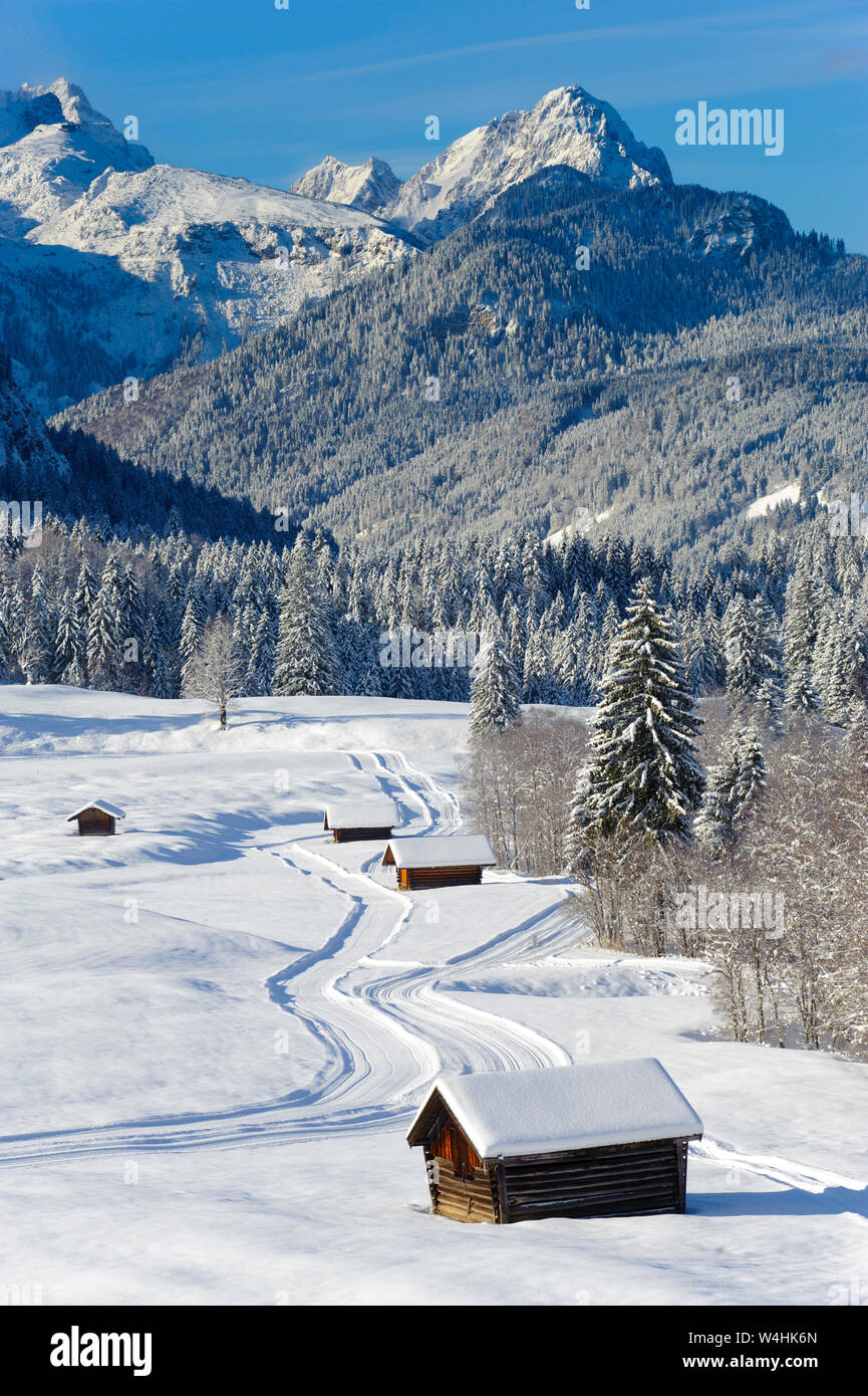 romantic landscape at winter in Bavaria, Germany Stock Photo - Alamy