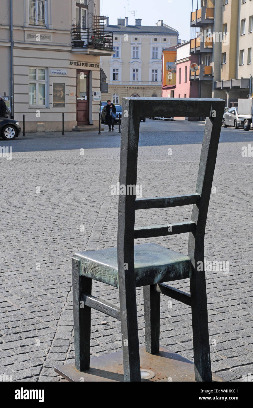 Single large chair, (representng 1000 adult deaths) in the ghetto ...