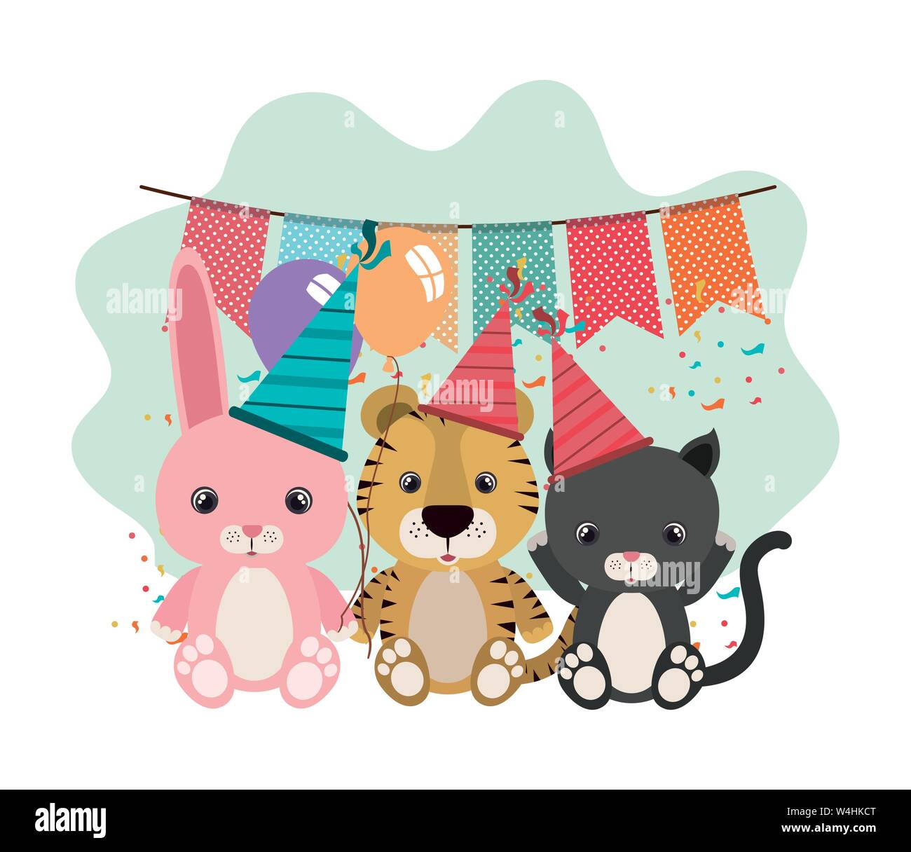 card of celebration with animals Stock Vector Image & Art - Alamy