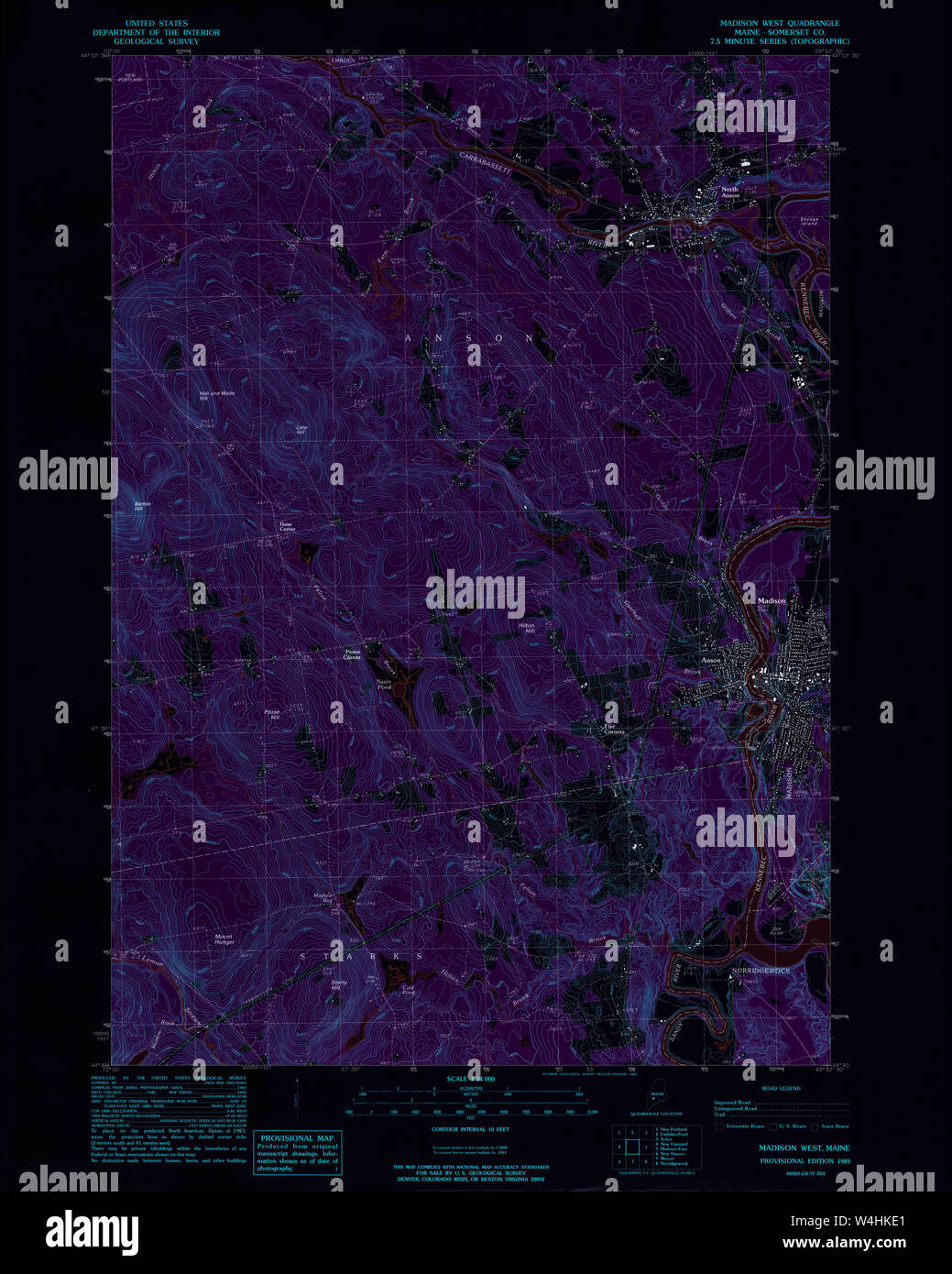 Map of madison maine hi-res stock photography and images - Alamy