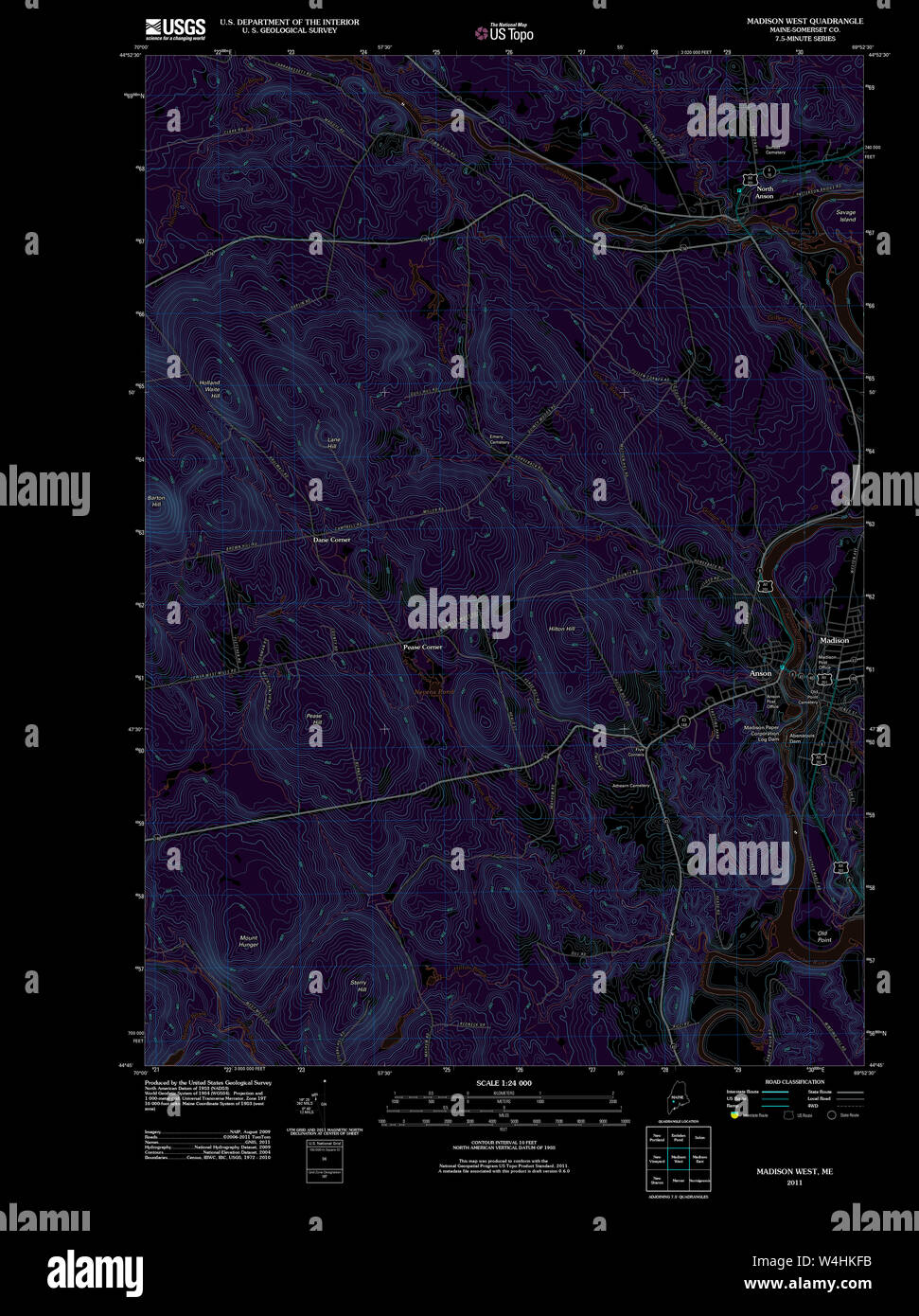 Map of madison maine hi-res stock photography and images - Alamy