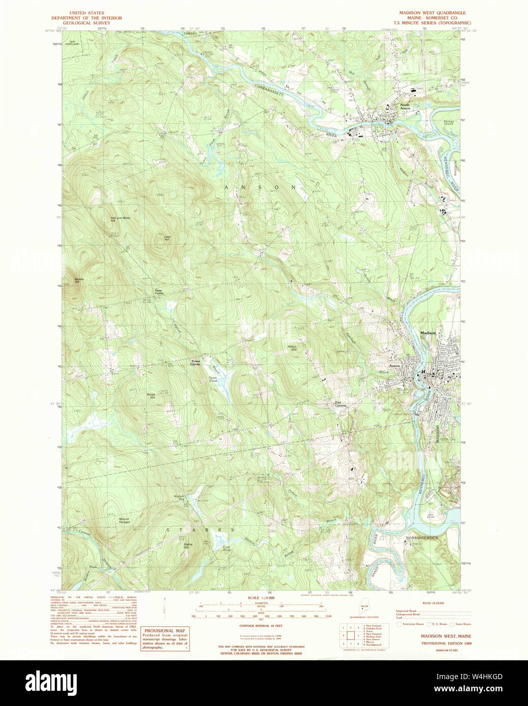 Map of madison maine hi-res stock photography and images - Alamy