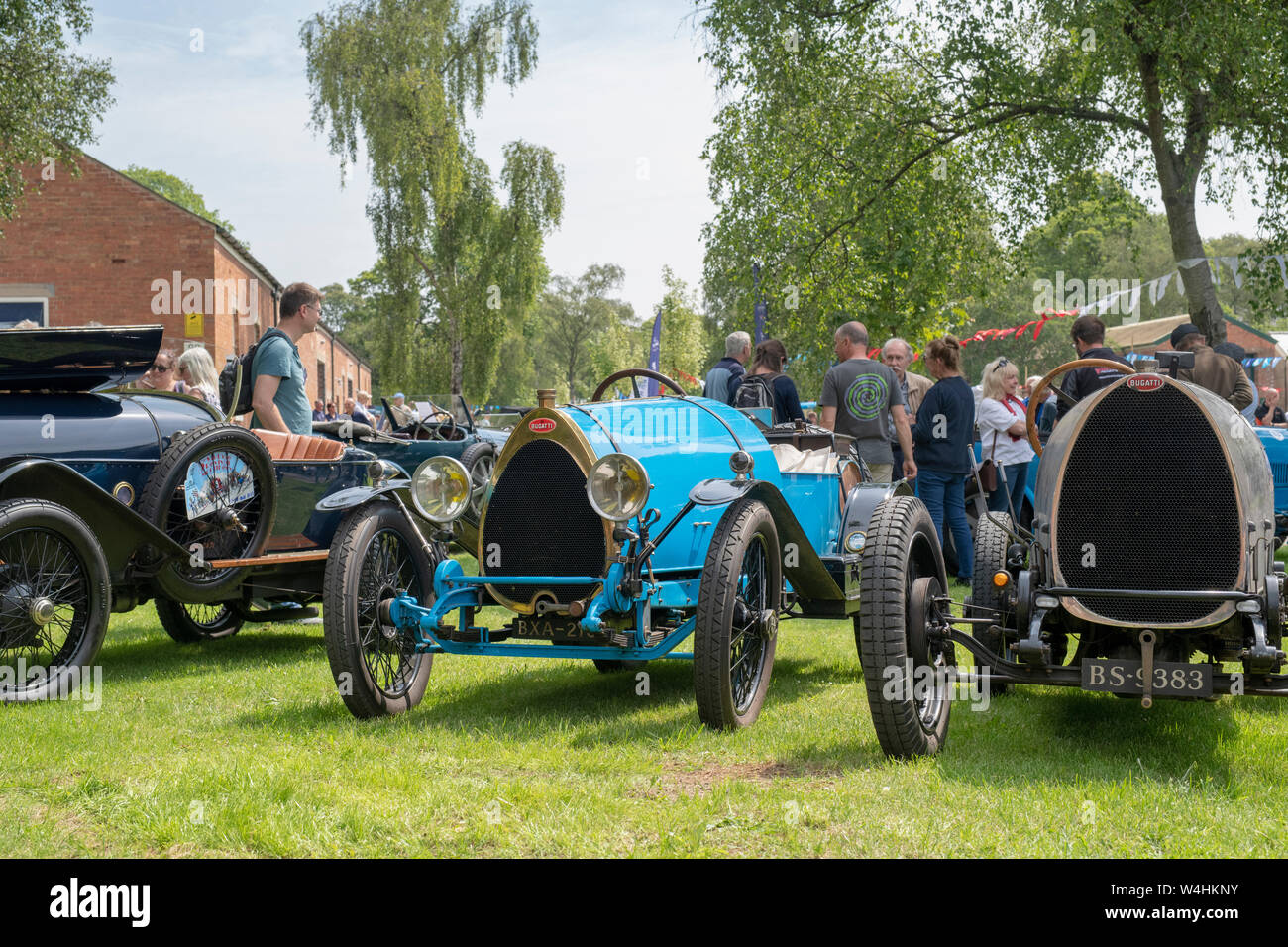 Vintage Bugatti cars at Bicester Heritage Centre super scramble event ...