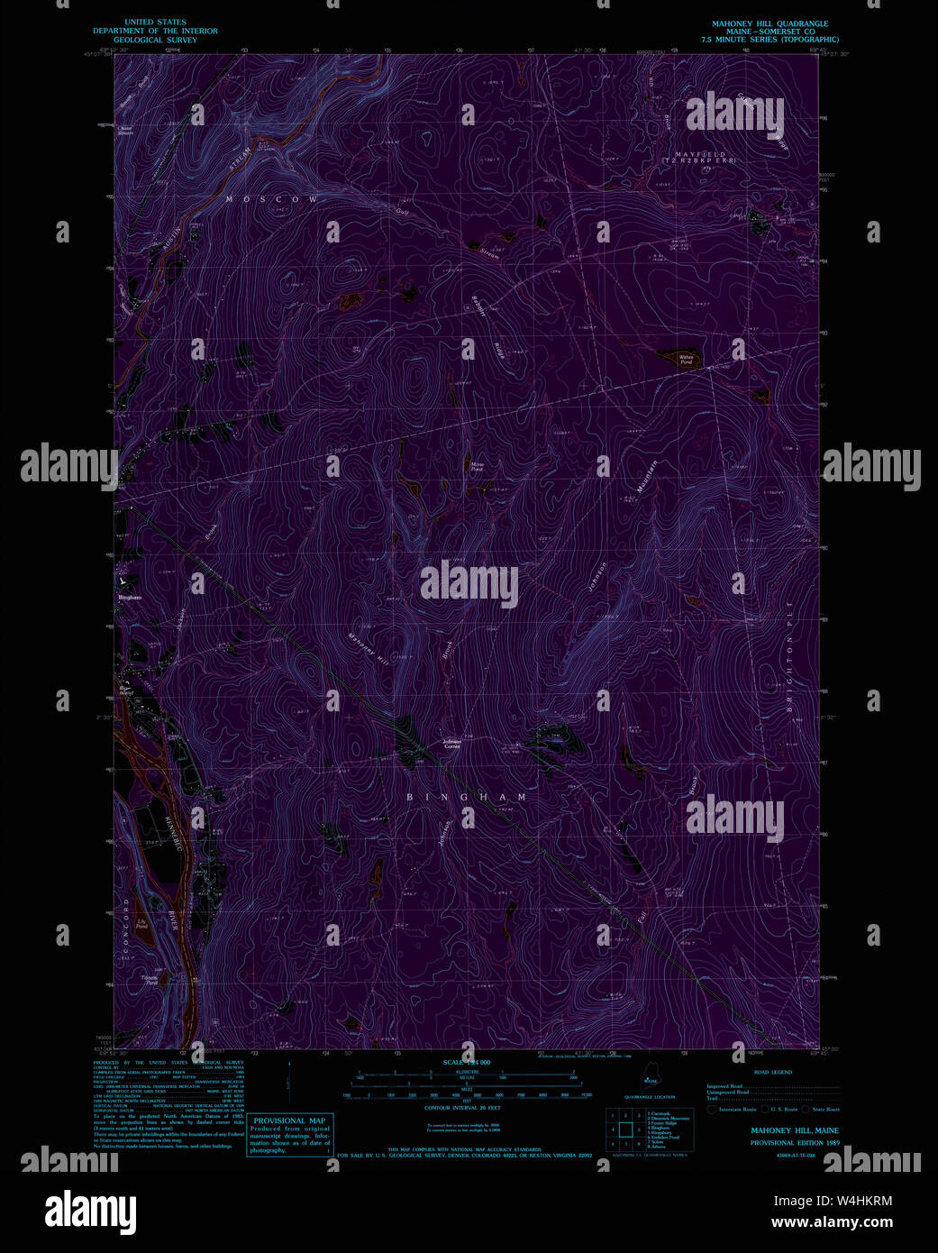 Maine USGS Historical Map Mahoney Hill 102718 1989 24000 Inversion ...