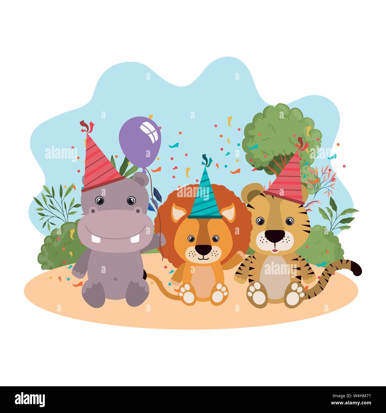 card of celebration with animals Stock Vector Image & Art - Alamy