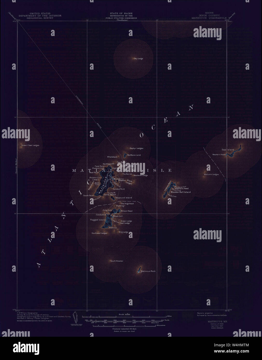 Maine USGS Historical Map Matinicus 306654 1906 62500 Inversion ...