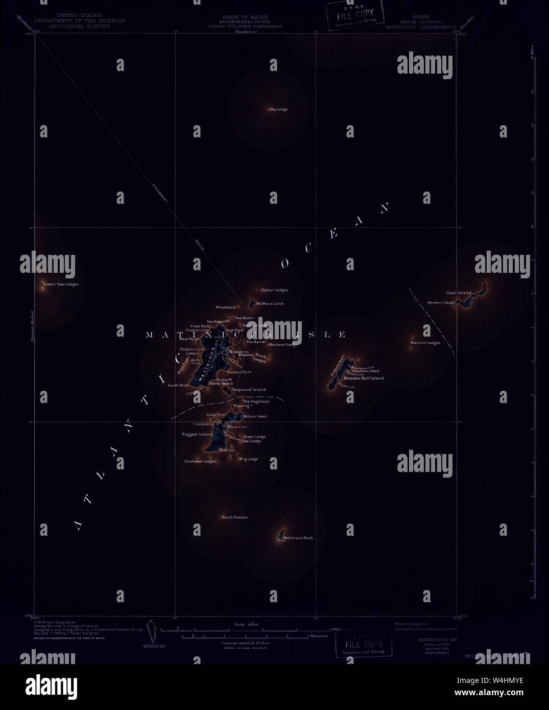 Maine USGS Historical Map Matinicus 460595 1906 62500 Inversion ...