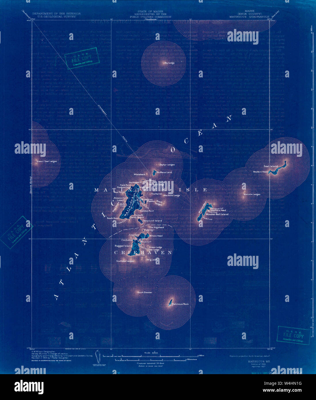 Maine USGS Historical Map Matinicus 807562 1906 62500 Inversion ...