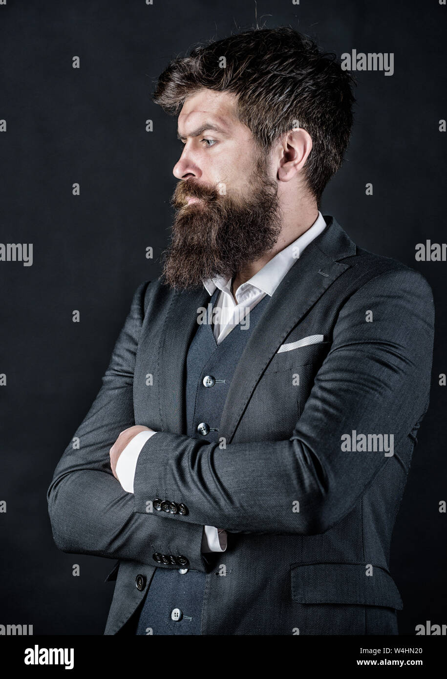 Developing new fashion line. Male formal fashion. Stylish Mafia boss ...