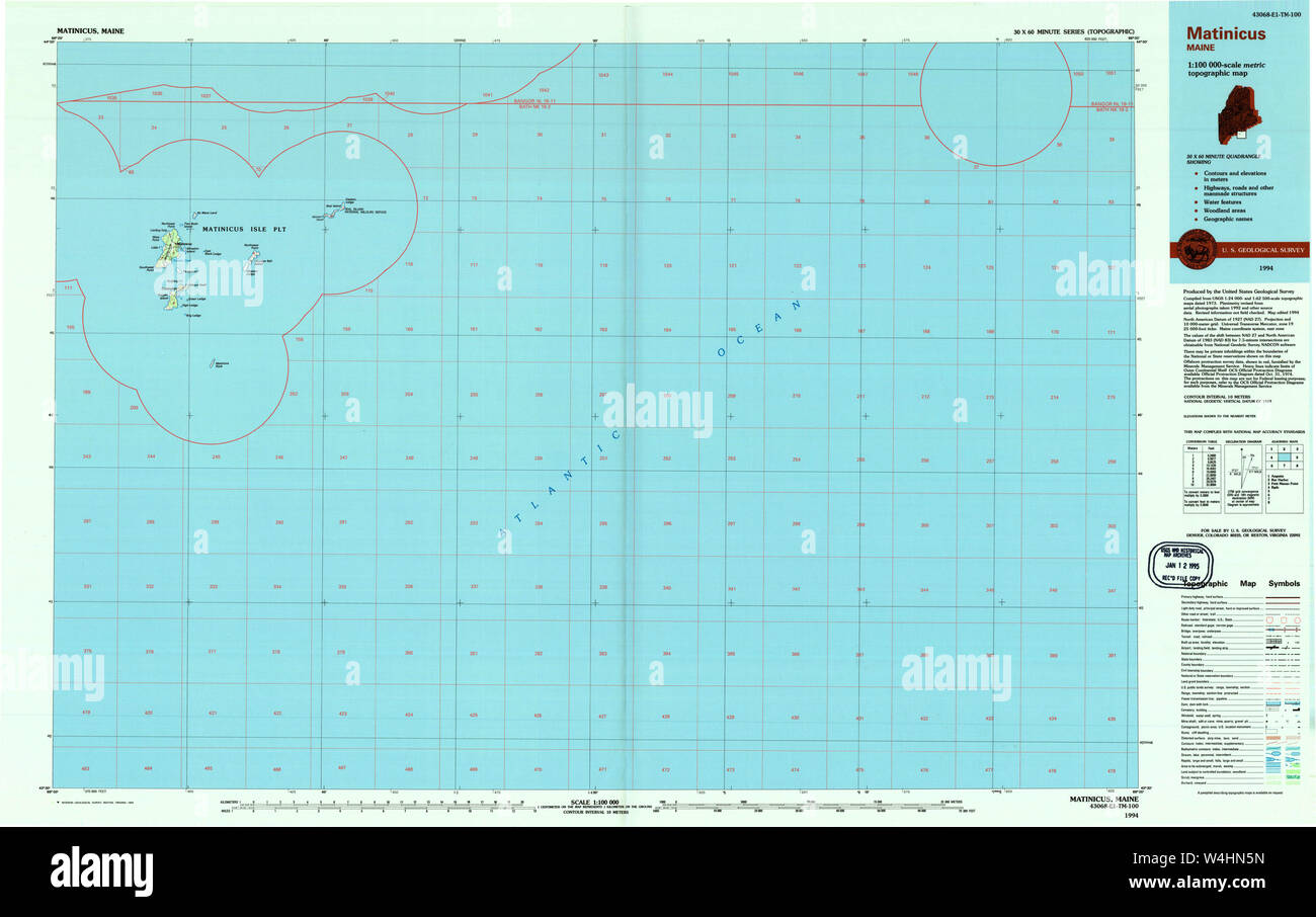 Maine USGS Historical Map Matinicus 808063 1994 100000 Restoration ...