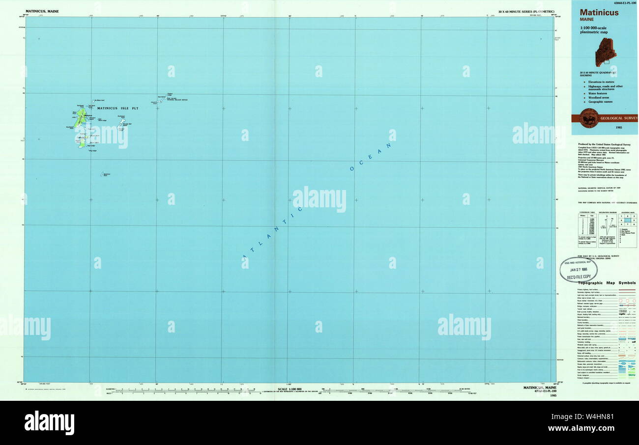 Maine USGS Historical Map Matinicus 808064 1985 100000 Restoration ...