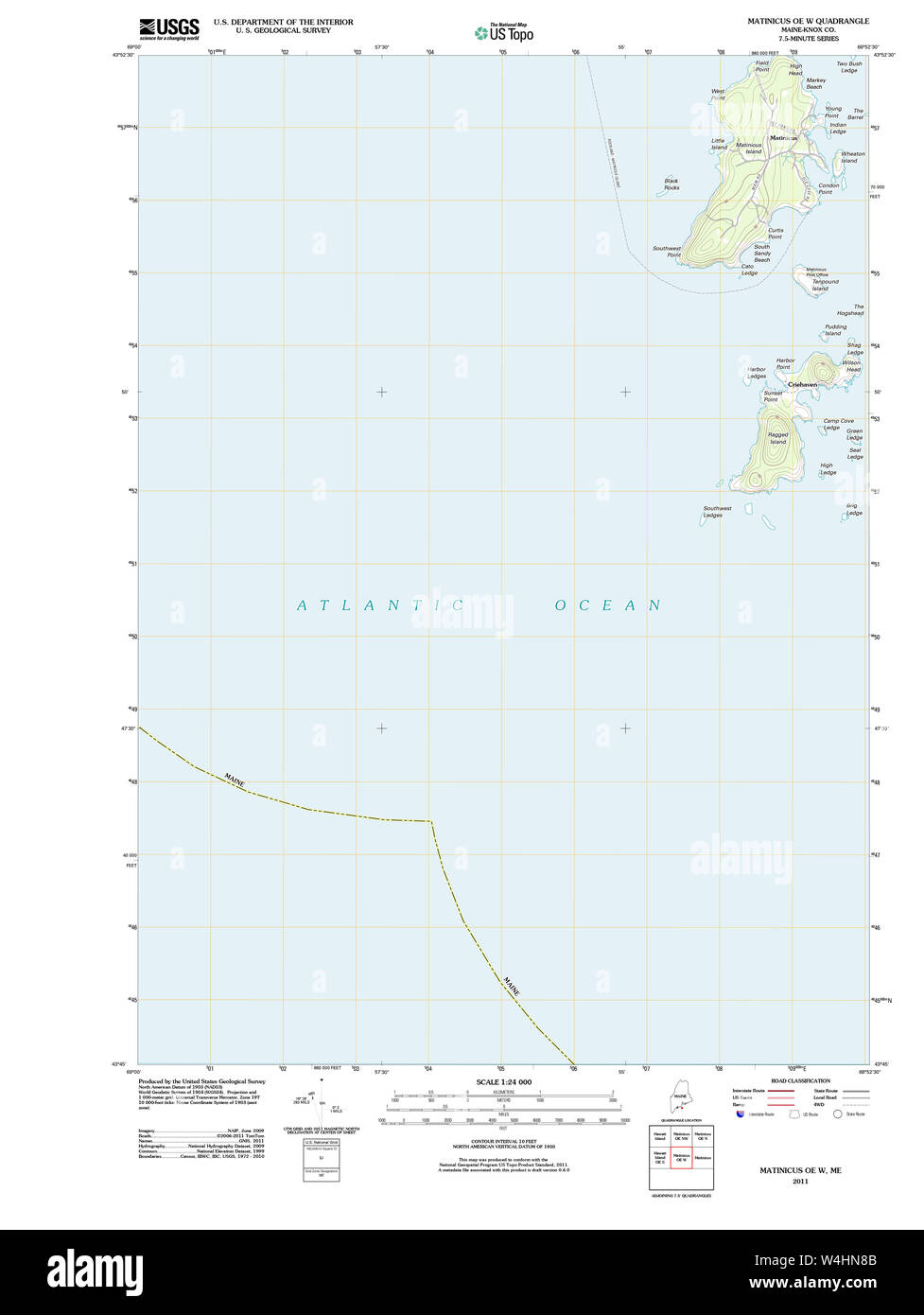 Maine USGS Historical Map Matinicus OE W 20110829 TM Restoration Stock ...