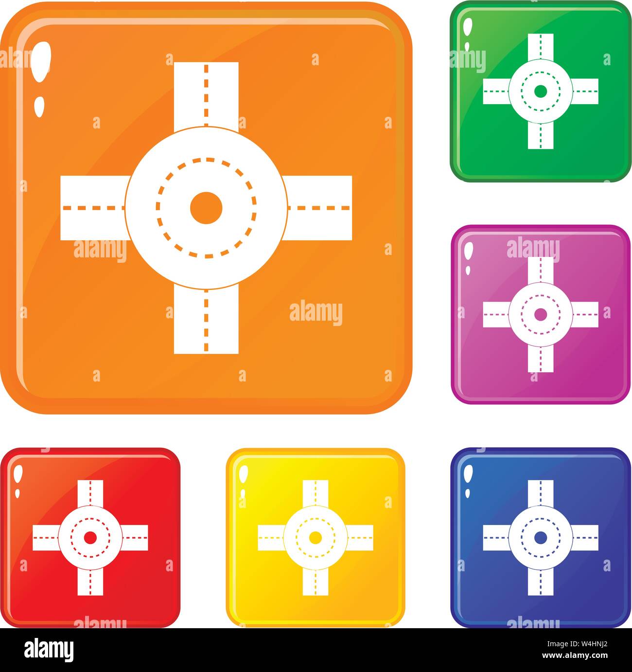 Big road junction icons set vector color Stock Vector Image & Art - Alamy