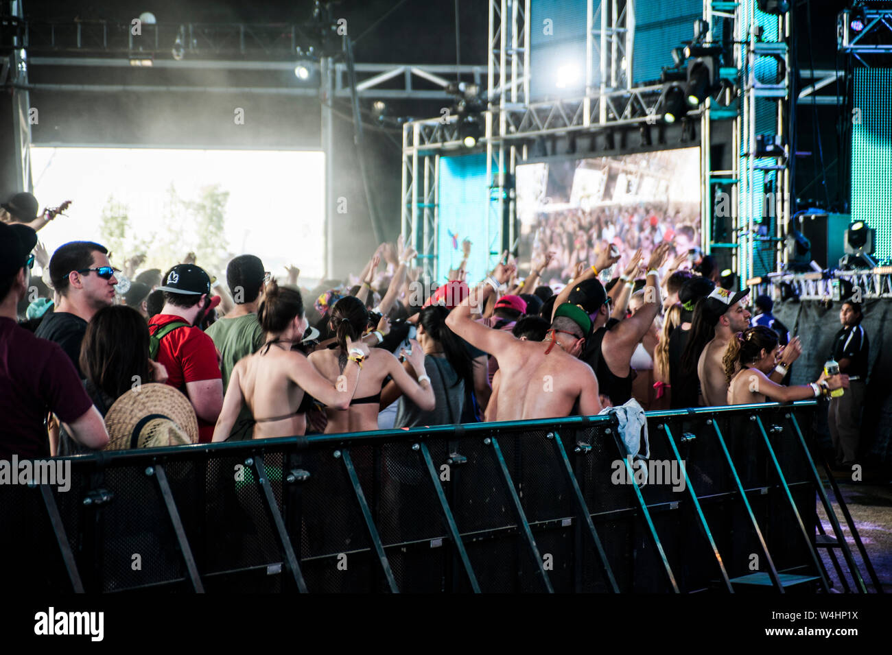 Party goers enjoy themselves at the annual Coachella Music Festival in ...