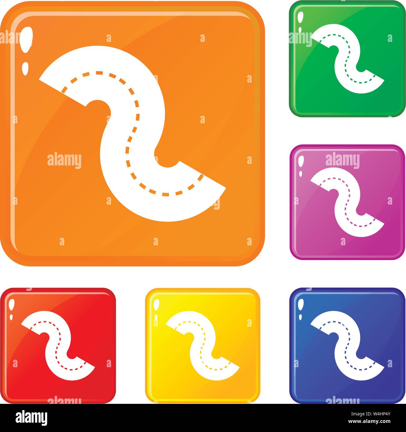 Zigzag road icons set vector color Stock Vector Image & Art - Alamy