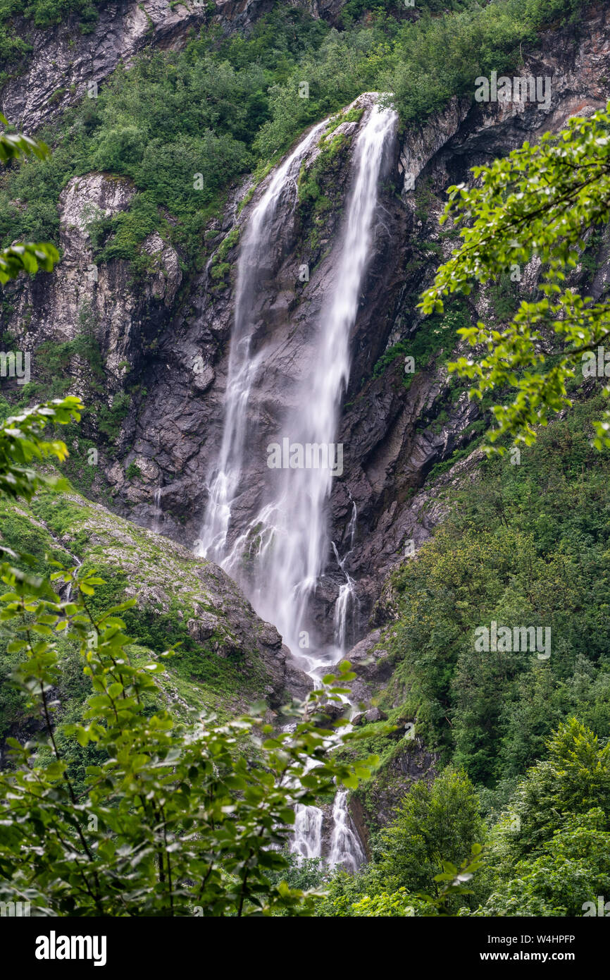 The highest waterfall, falling from a green cliff Stock Photo - Alamy