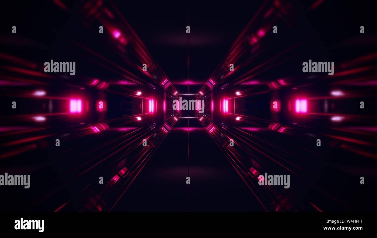 futuristic science-fiction tunnel corridor 3d illustration background ...