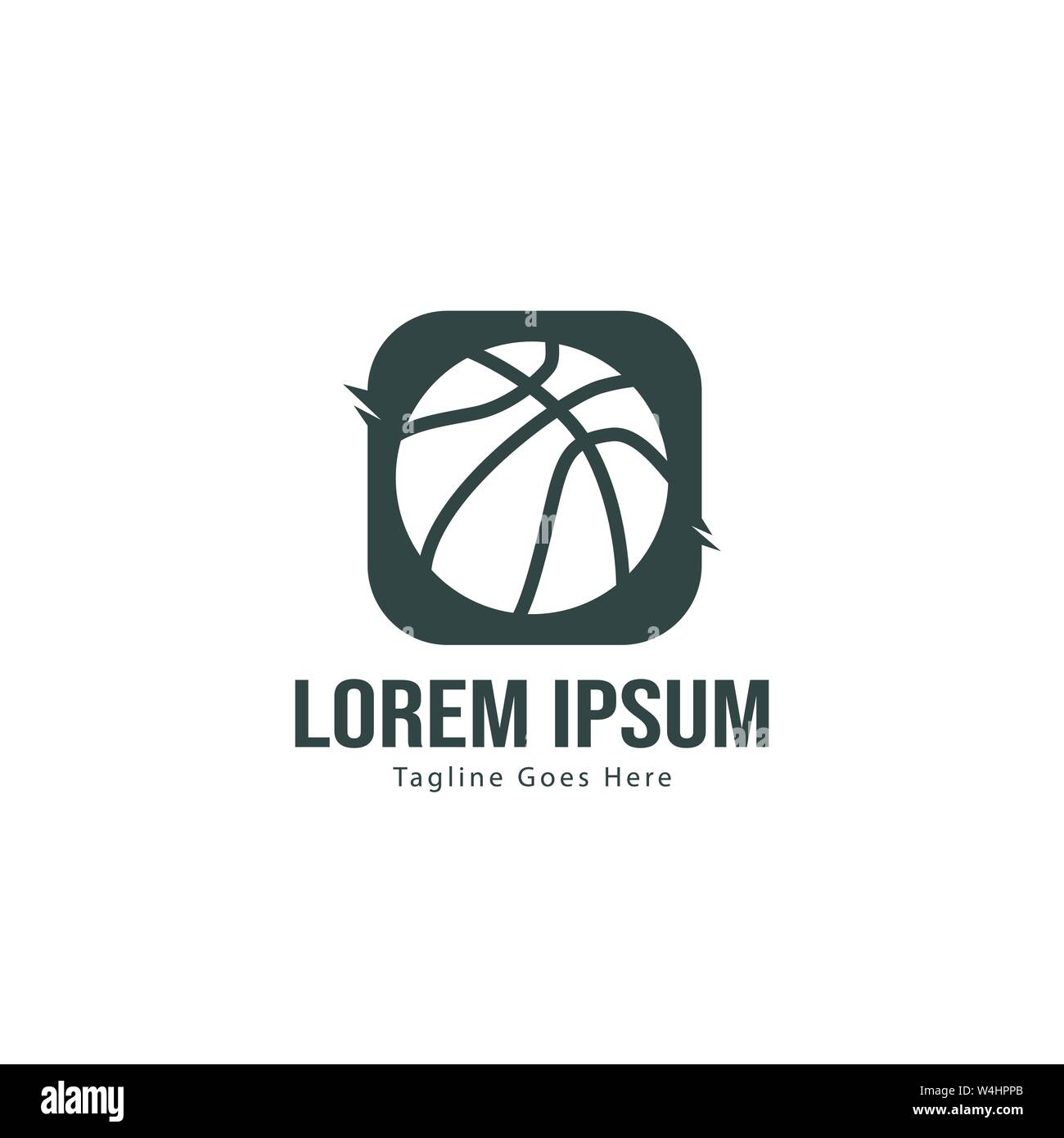 Basketball logo template design. Minimalist basketball logo with modern ...