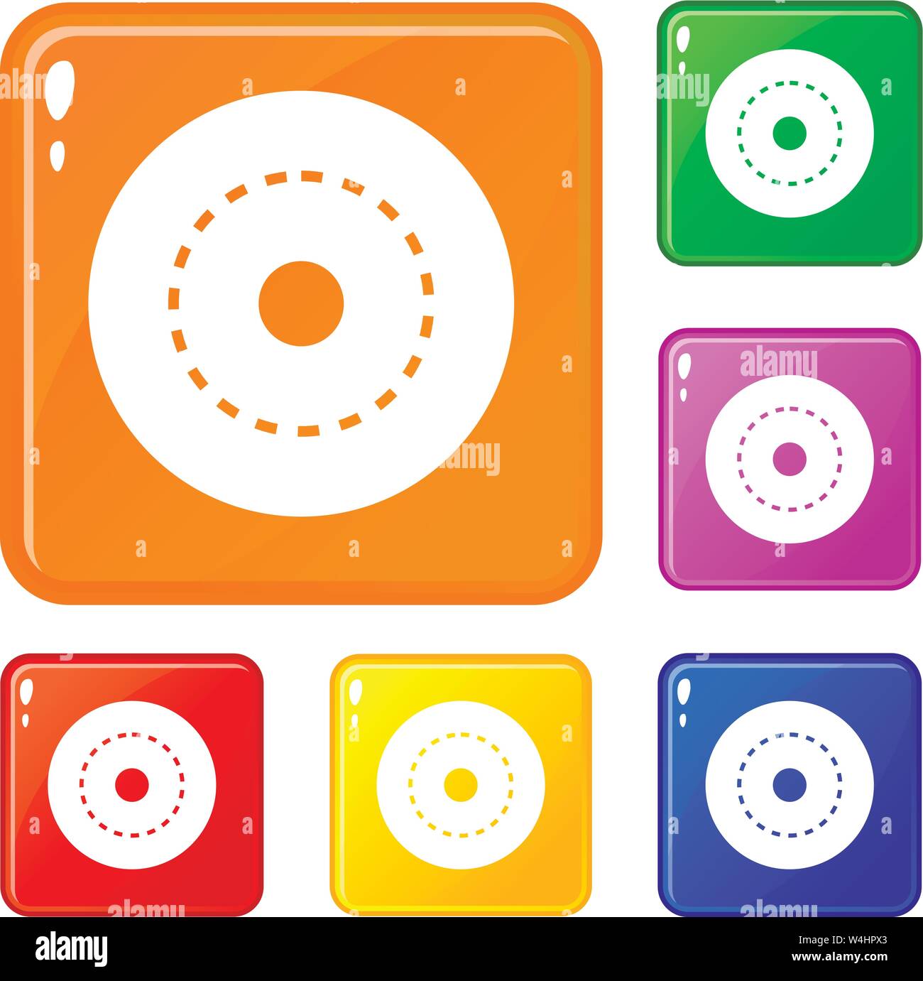 Circle road icons set vector color Stock Vector Image & Art - Alamy