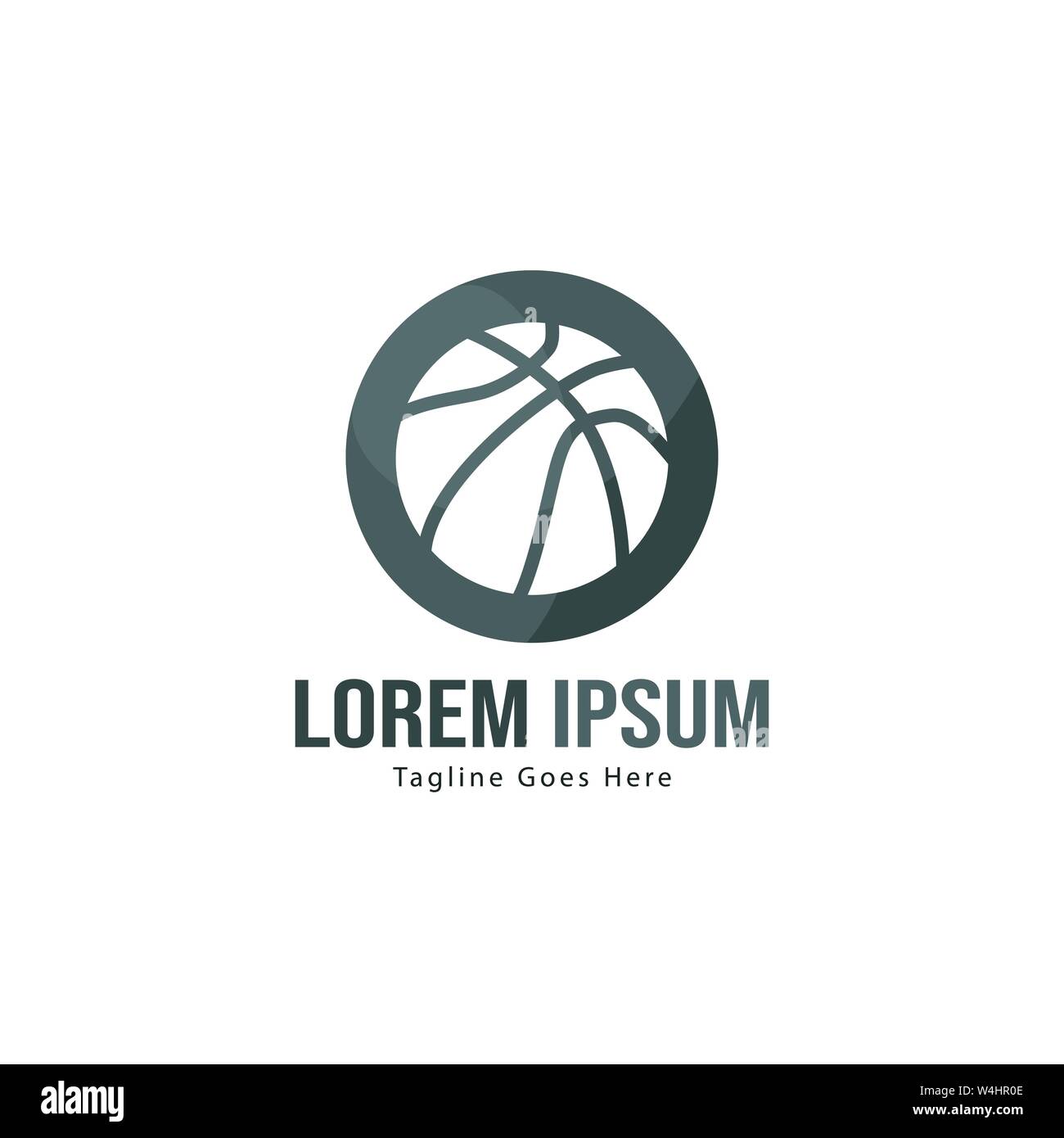 Basketball logo template design. Minimalist basketball logo with modern ...