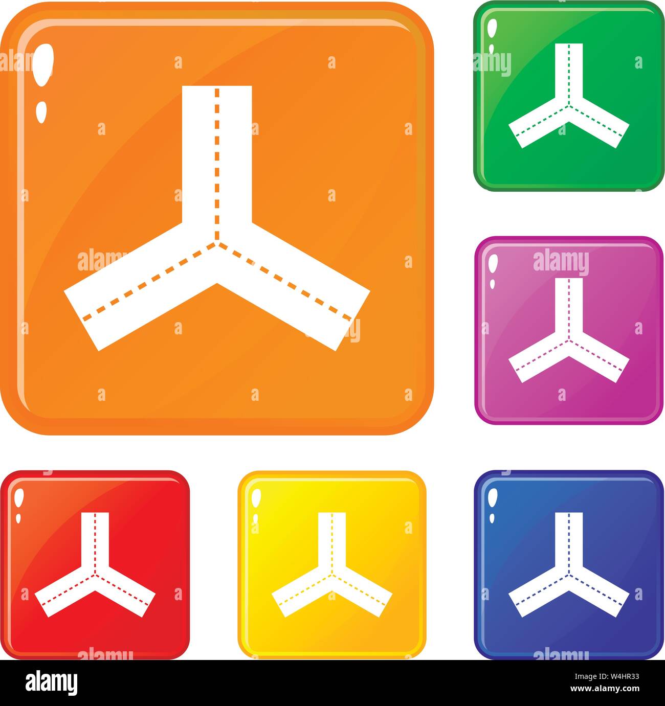 Three roads icons set vector color Stock Vector Image & Art - Alamy