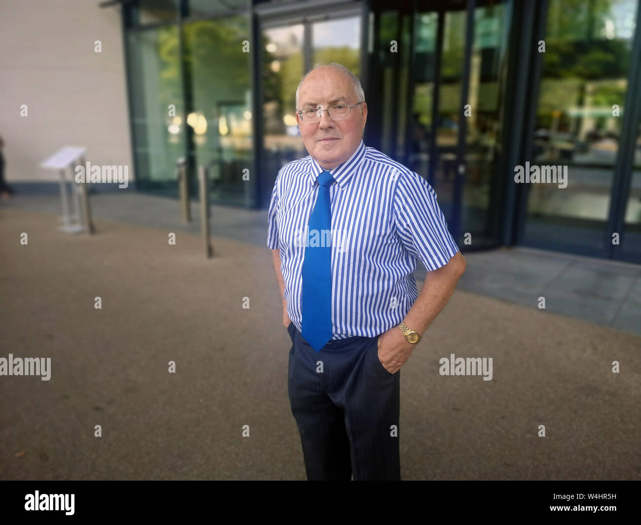 Gerald Stone, 75, after speaking at the blood inquiry, where he told ...