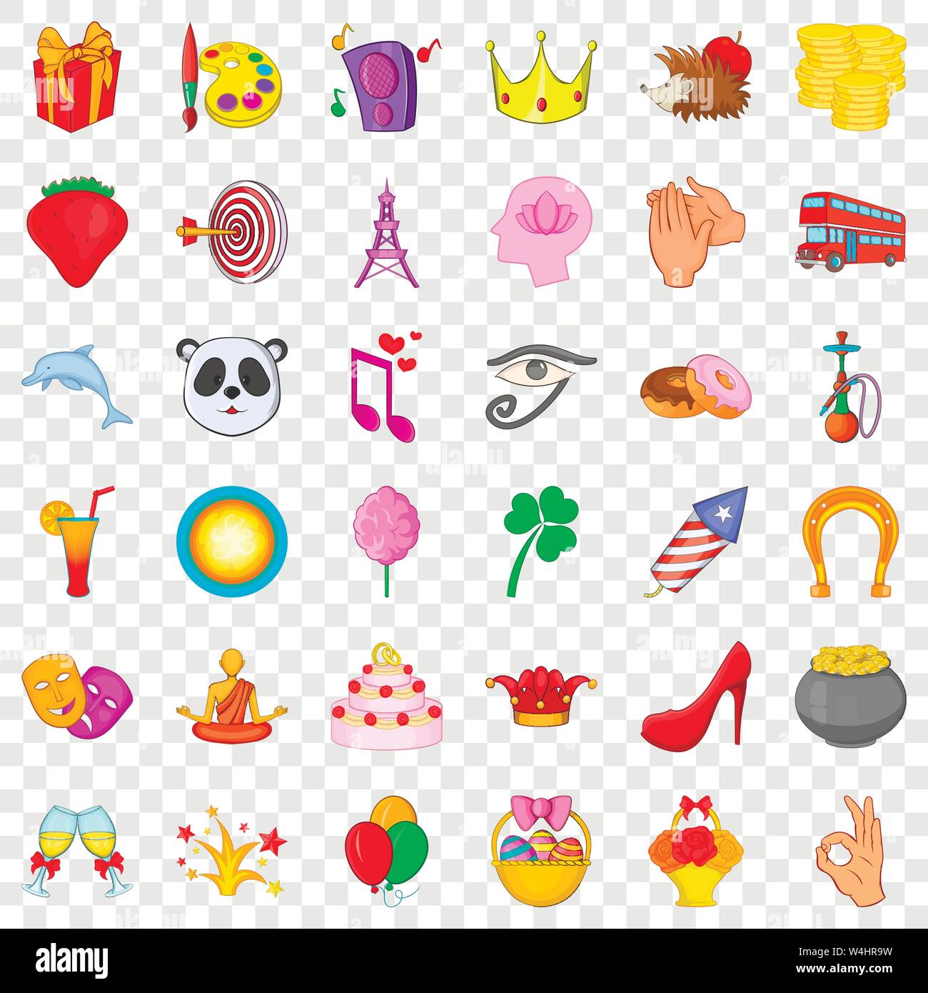 Firework icons set, cartoon style Stock Vector Image & Art - Alamy