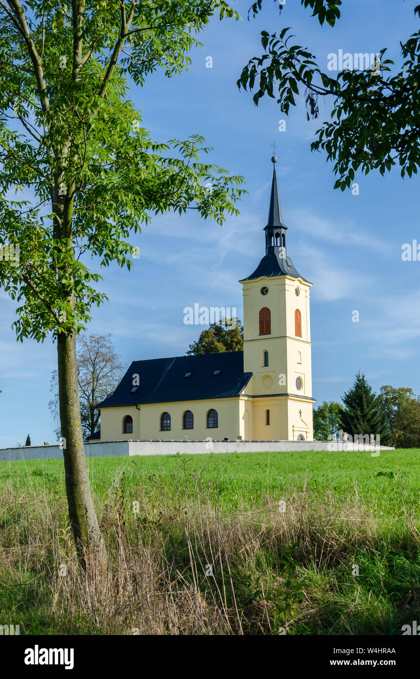 Renovated countryside church Stock Photo - Alamy
