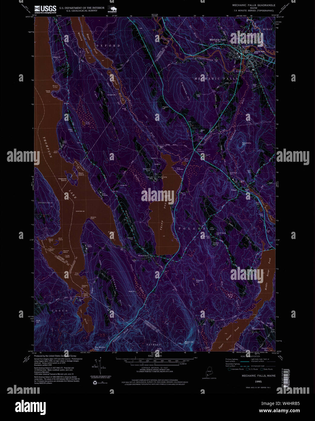 Maine USGS Historical Map Mechanic Falls 102736 1995 24000 Inversion ...