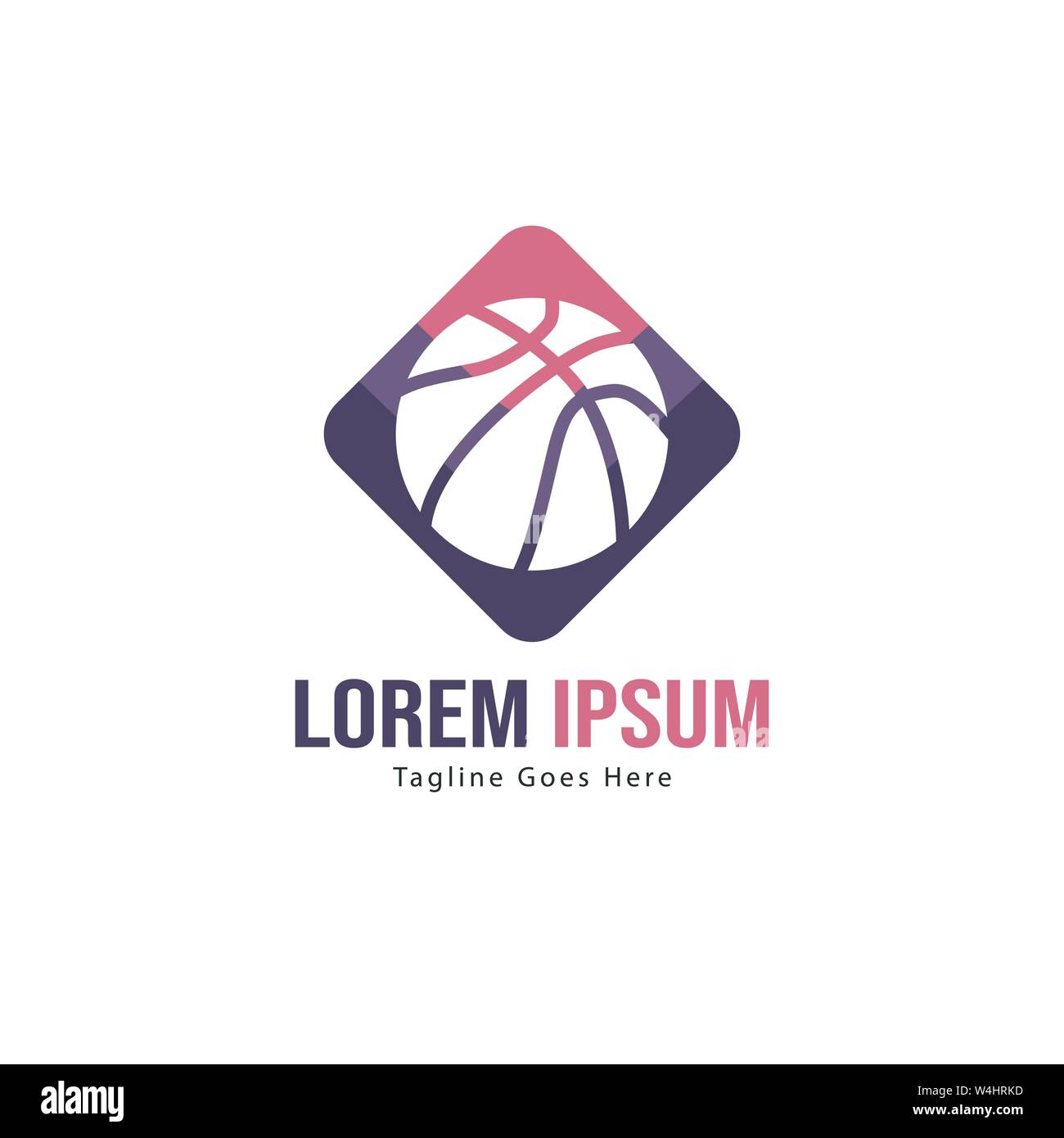 Basketball logo template design. Minimalist basketball logo with modern ...
