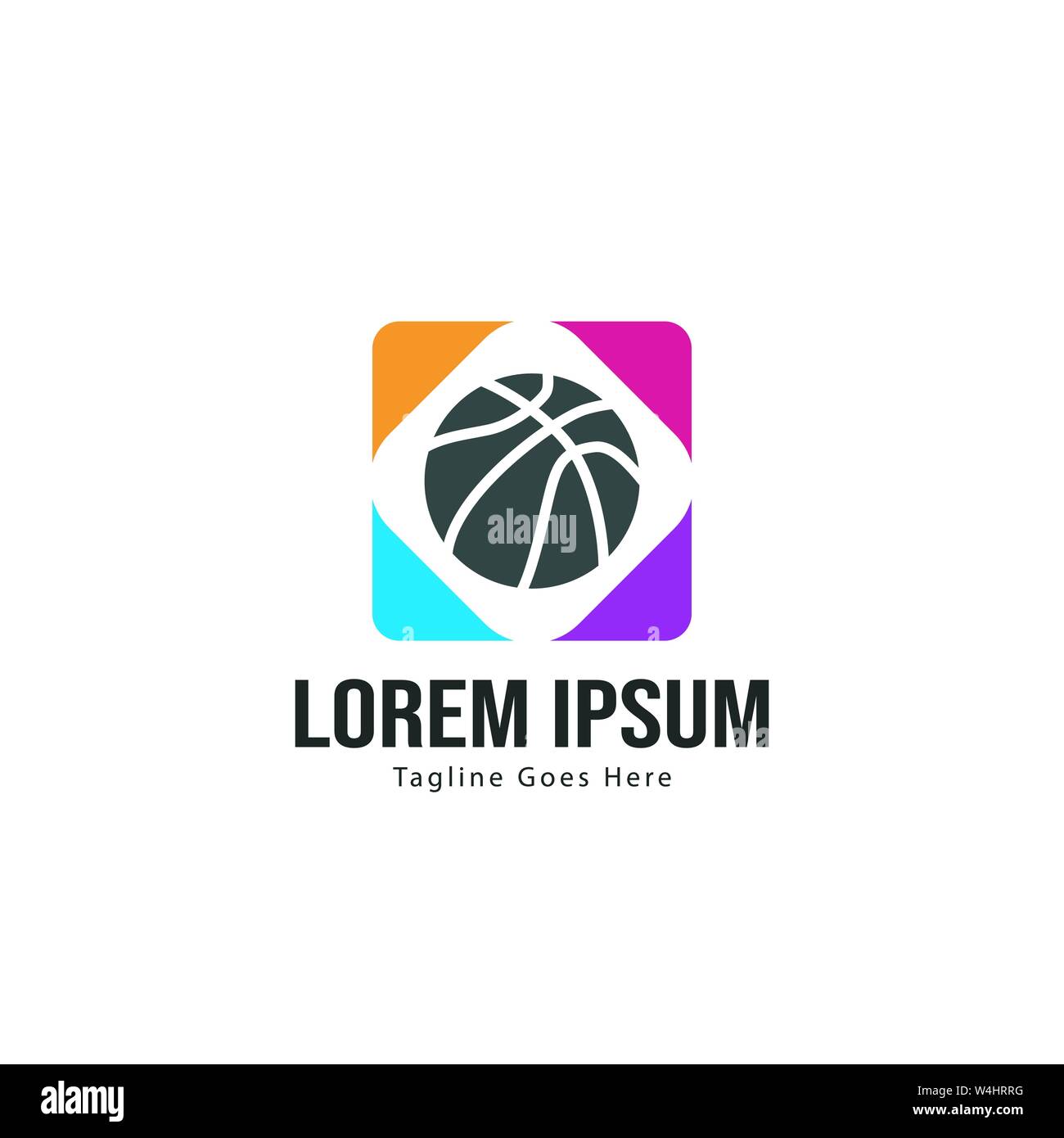 Basketball logo template design. Minimalist basketball logo with modern ...