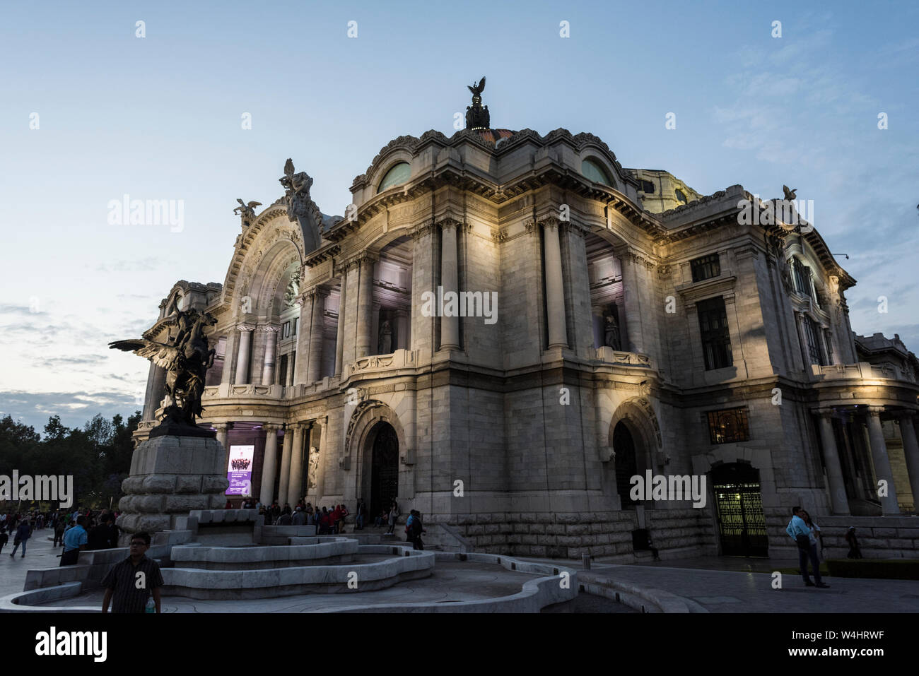 Palace of FIne Arts by architect Adamo Boari in Mexico City Stock Photo ...