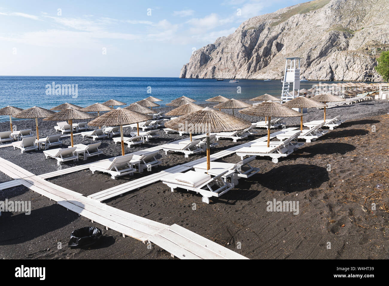 Santorini black sand beach hi-res stock photography and images - Alamy
