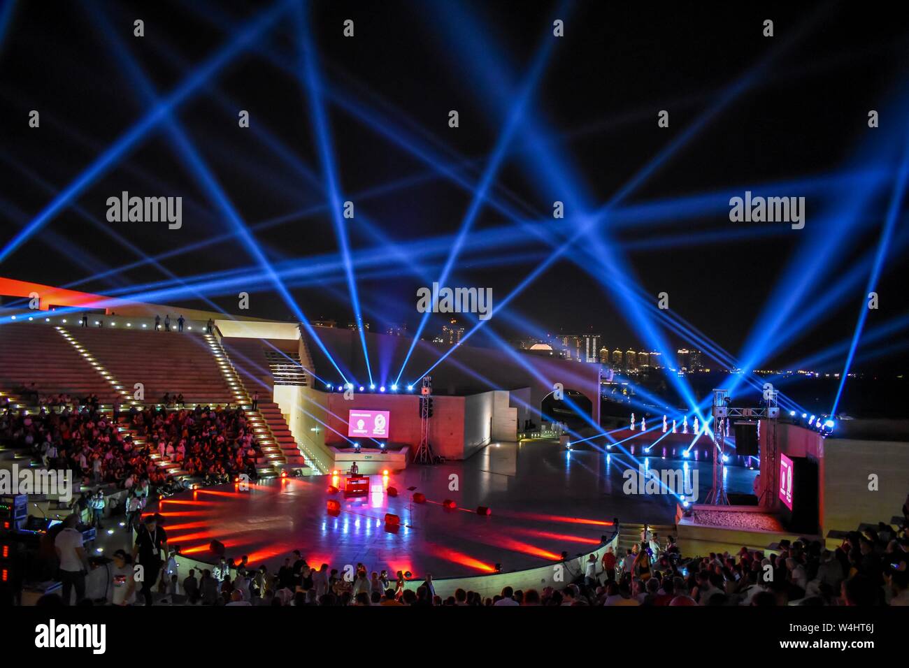 Show at the amphitheatre stage at Katara Cultural Village in Doha ...