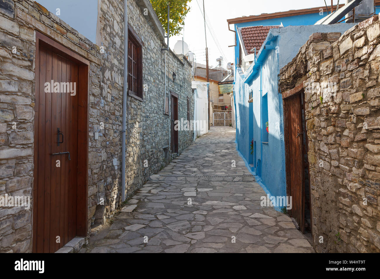 LEFKARA, CYPRUS: MAY 11, 2018: Beautiful street view in picturesque ...