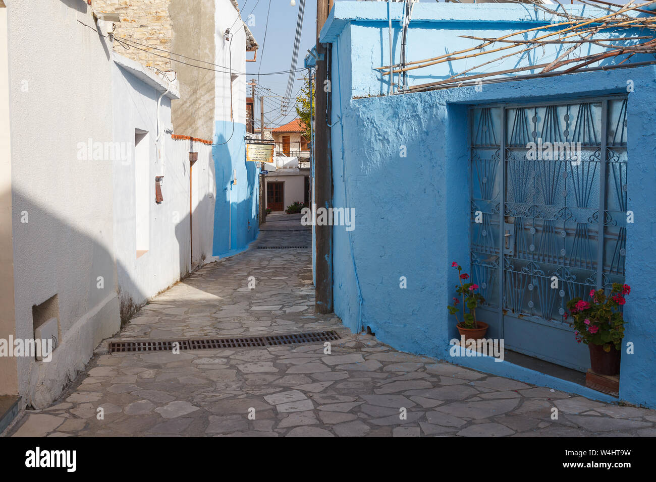 LEFKARA, CYPRUS: MAY 11, 2018: Beautiful street view in picturesque ...