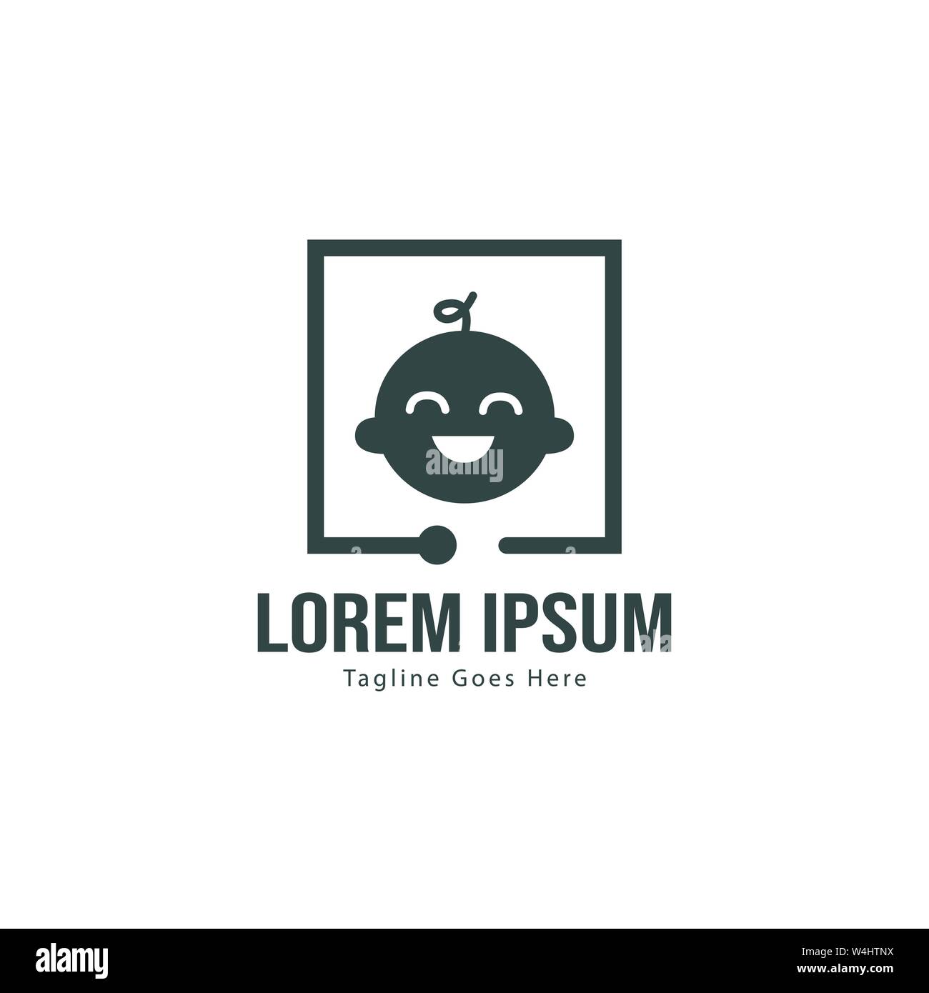 Baby logo template design. Minimalist baby logo with modern frame ...